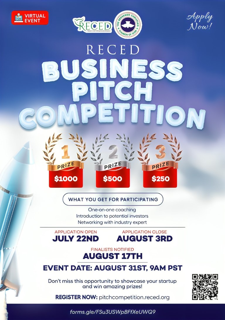 Business Pitch Competition – North America Operations, RCCG