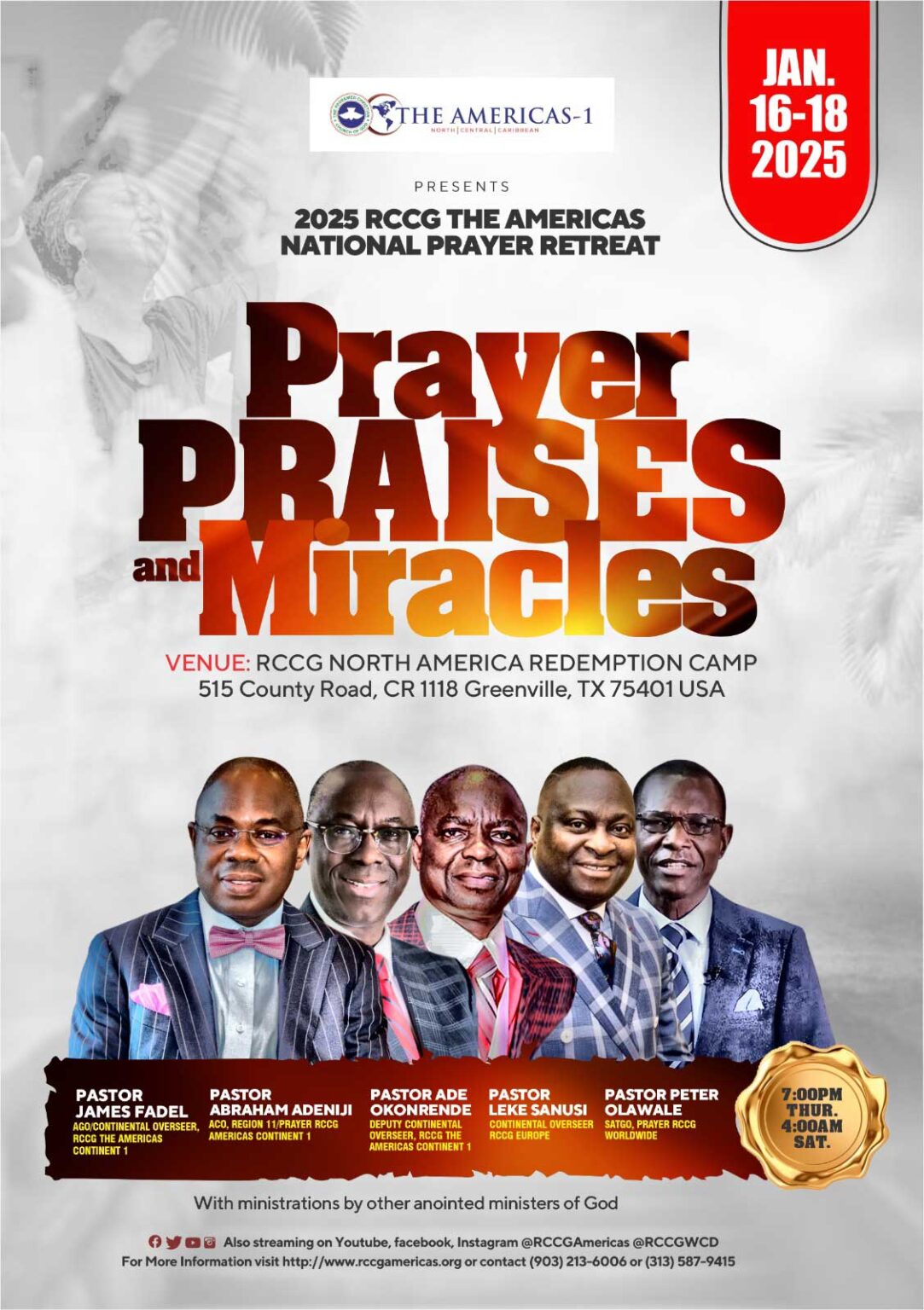 2025 Calendar – North America Operations, RCCG